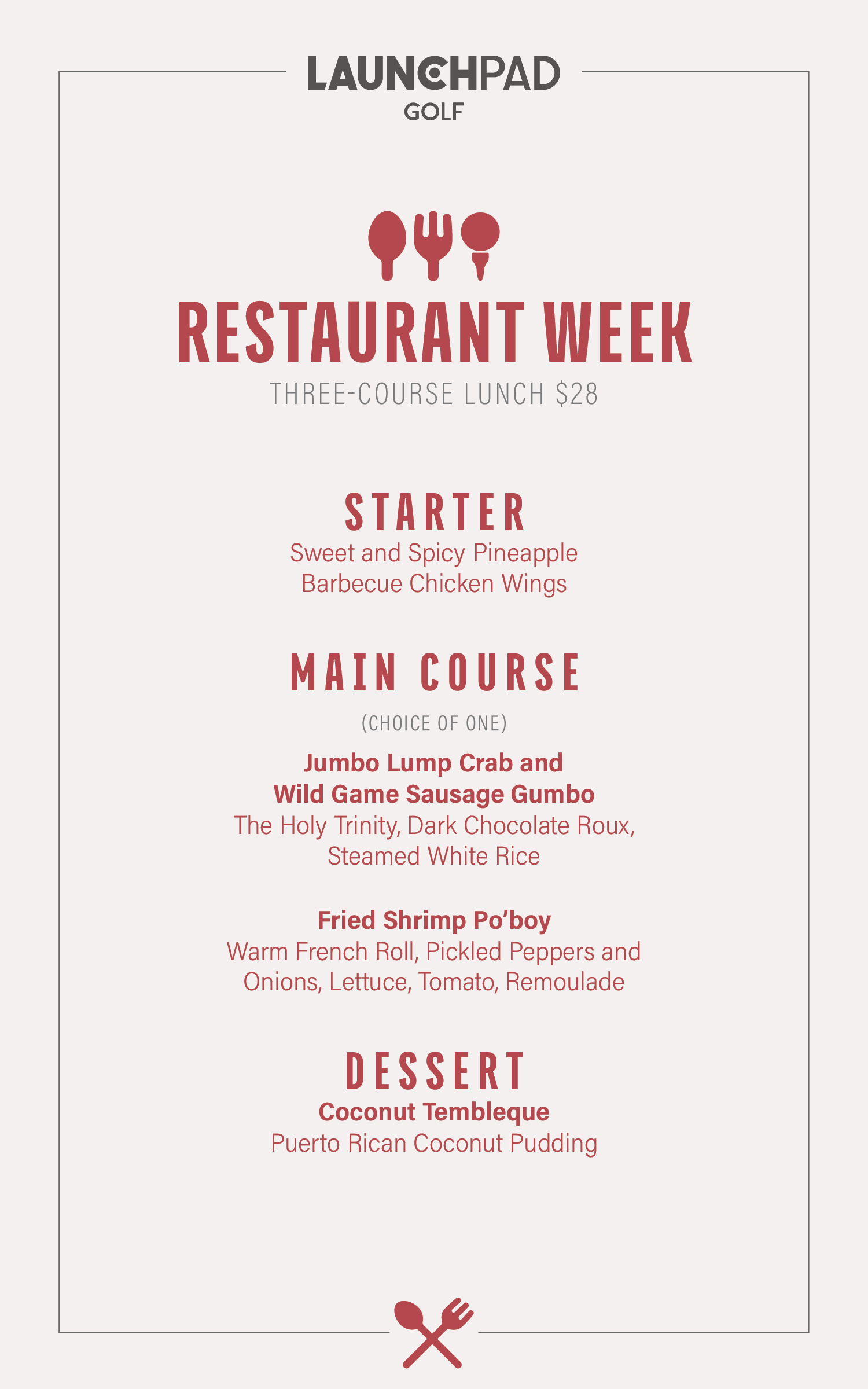 Savor Restaurant Week at LaunchPad Golf - LaunchPad Golf